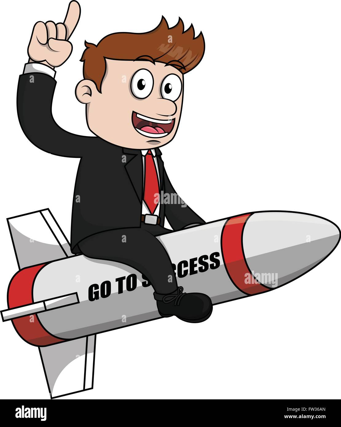 Business man go to success rocket Stock Vector Image & Art - Alamy