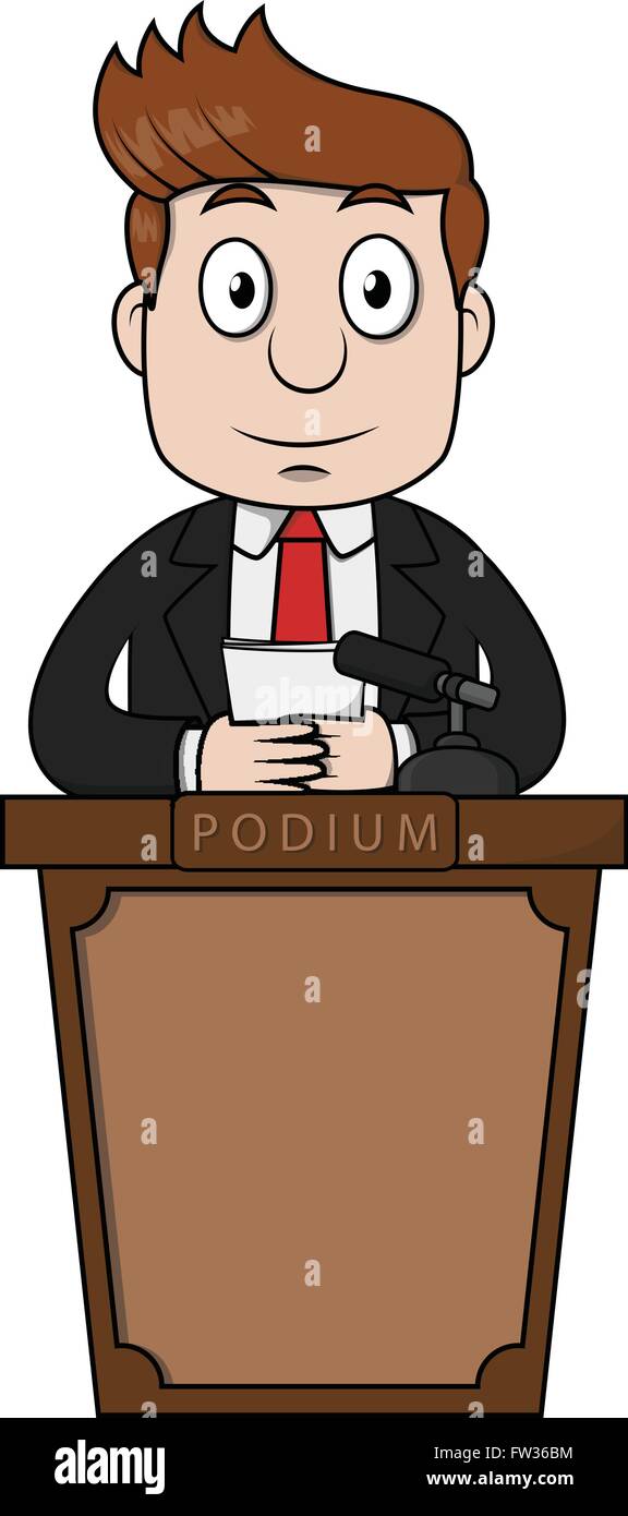 Illustration people standing on podium Stock Vector Images - Alamy