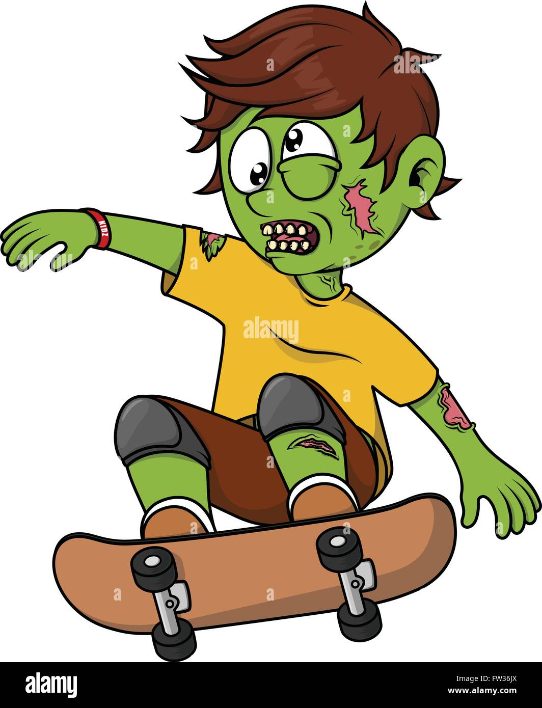 Zombie Boy playing skate board Stock Vector Image & Art - Alamy