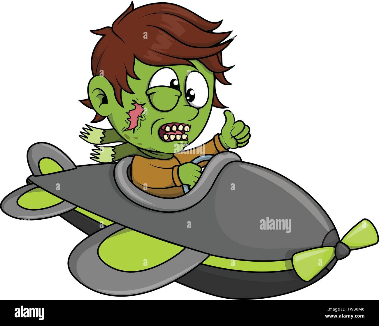 Zombie boy playing plane Stock Vector Image & Art - Alamy