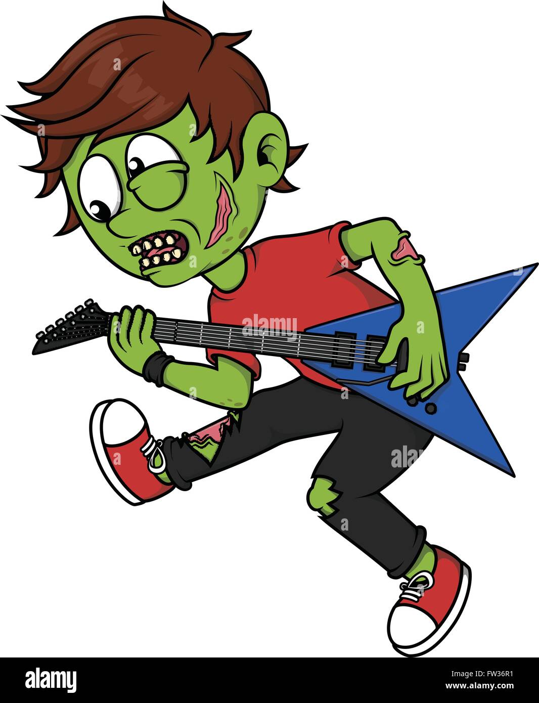 Zombie boy playing guitar Stock Vector Image & Art - Alamy