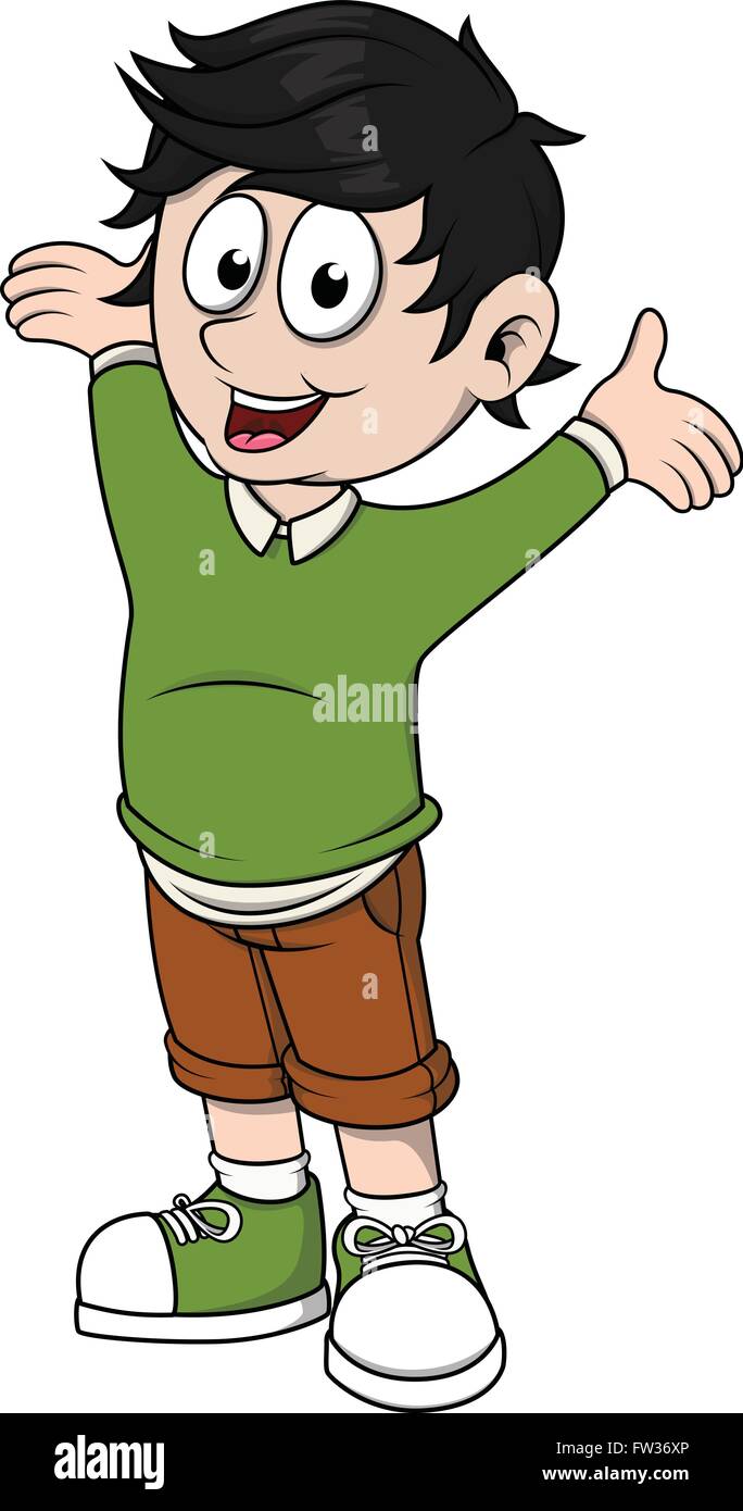 Boy happy cartoon illustration Stock Vector Image & Art - Alamy
