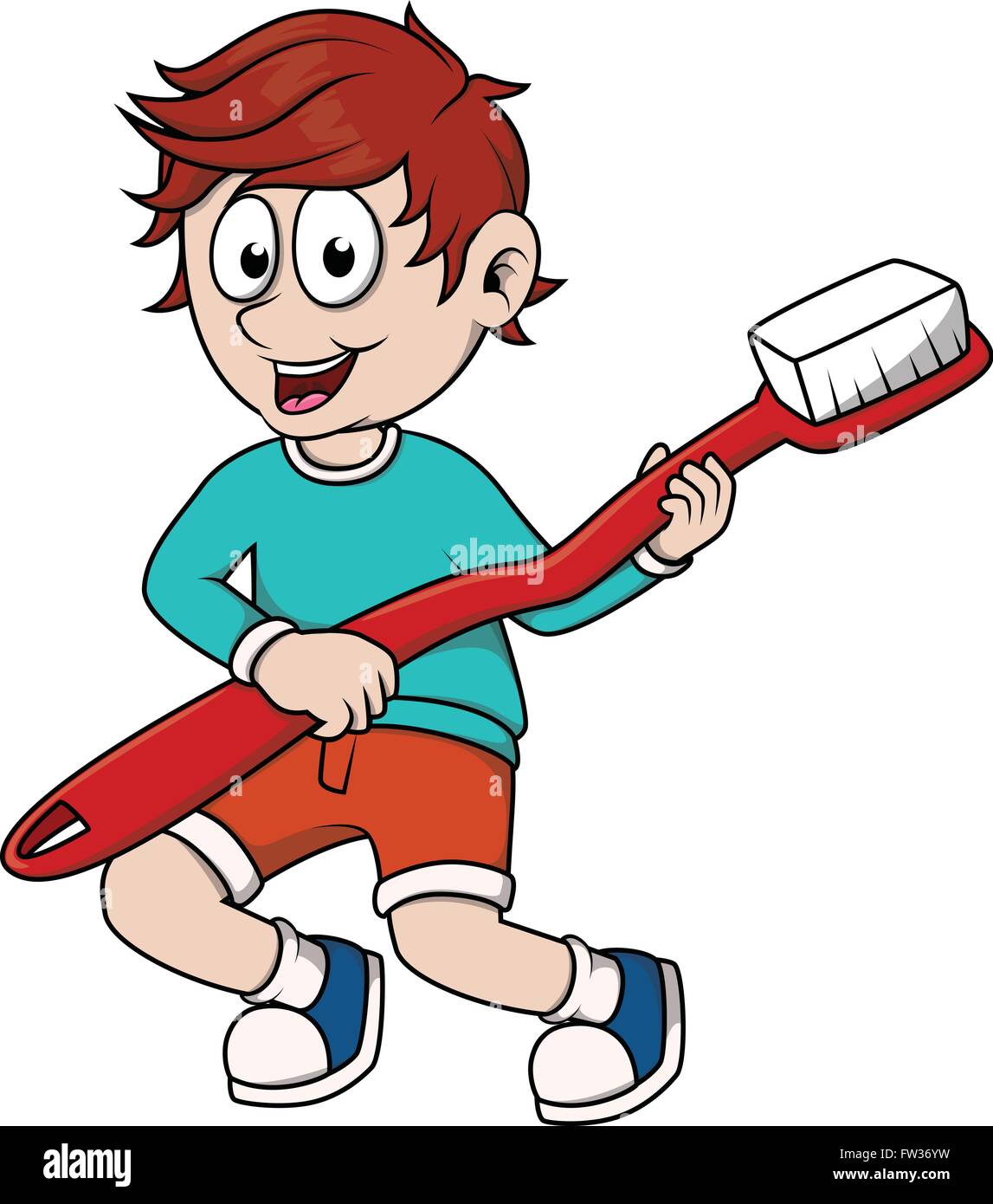 Boy Tooth brush Stock Vector Image & Art - Alamy