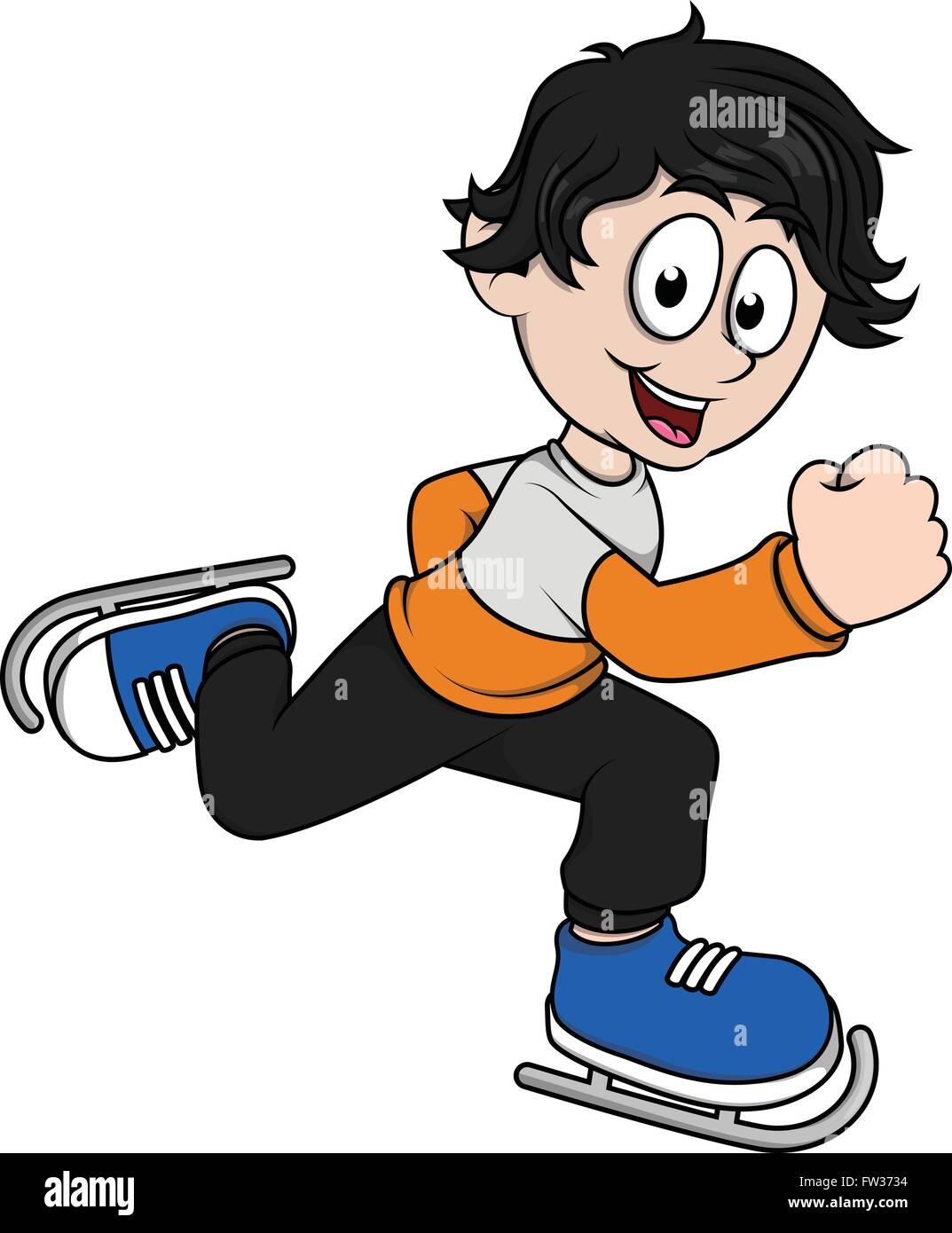 Boy ice skating Stock Vector Image & Art - Alamy