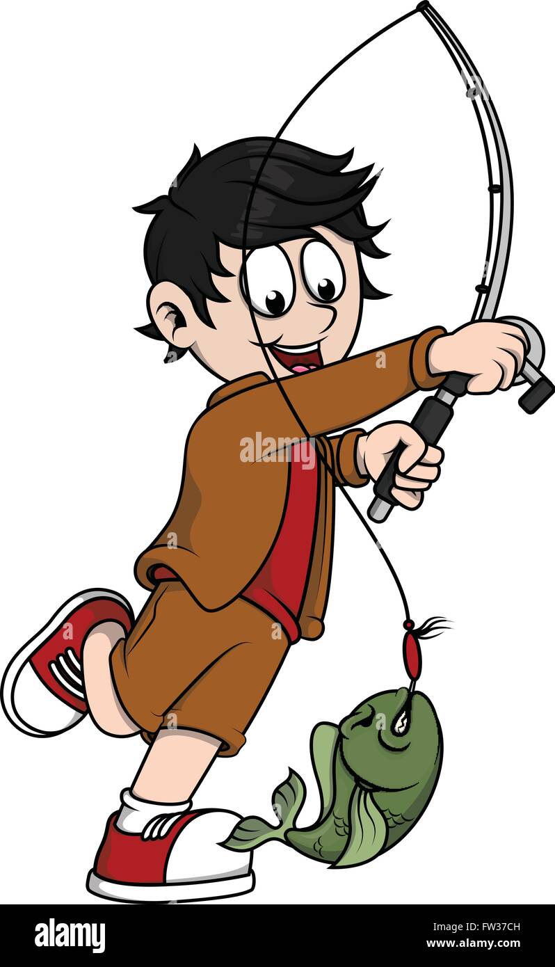 Father boy fishing Cut Out Stock Images & Pictures - Alamy