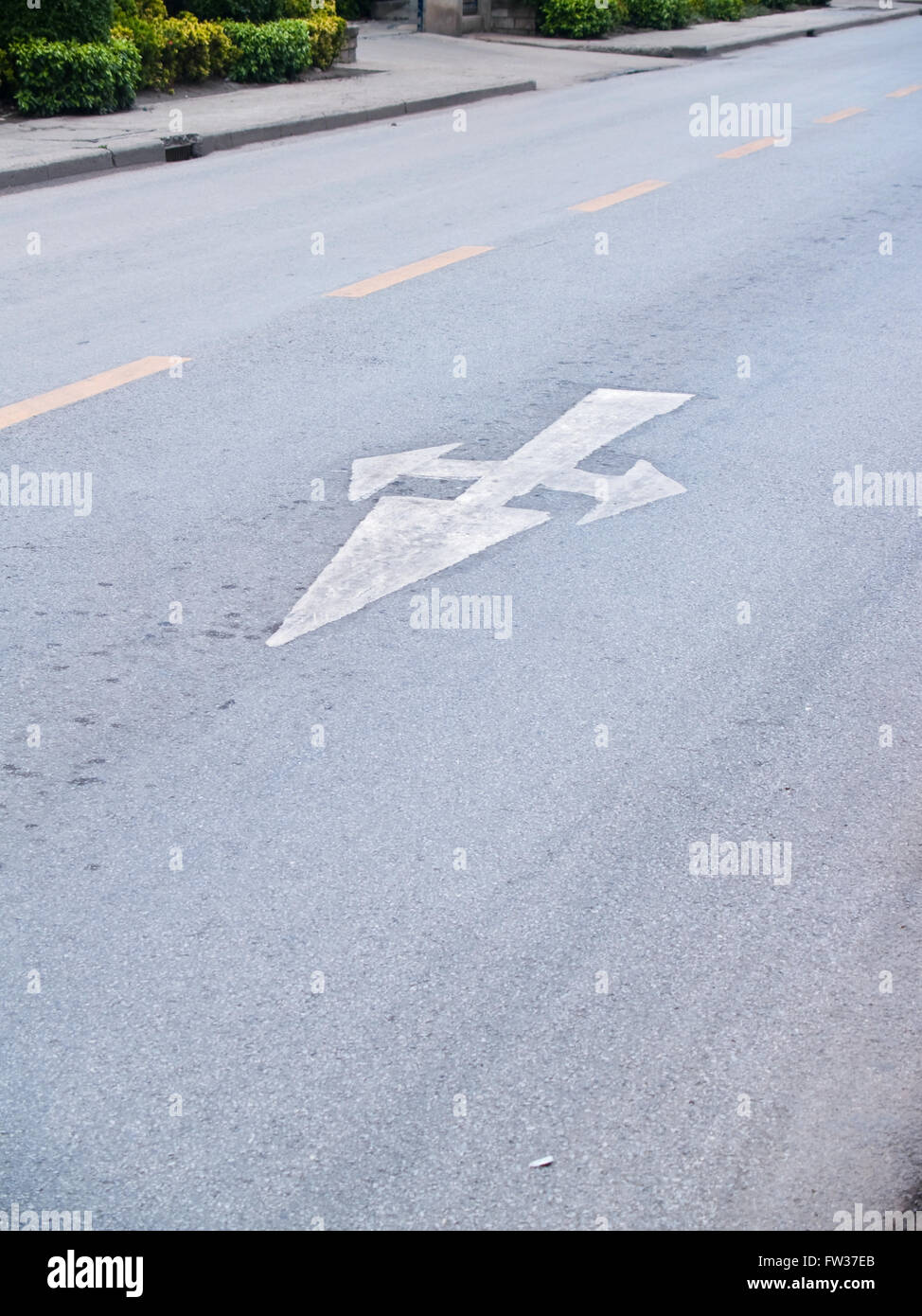 Intersection traffic sign on road Stock Photo - Alamy