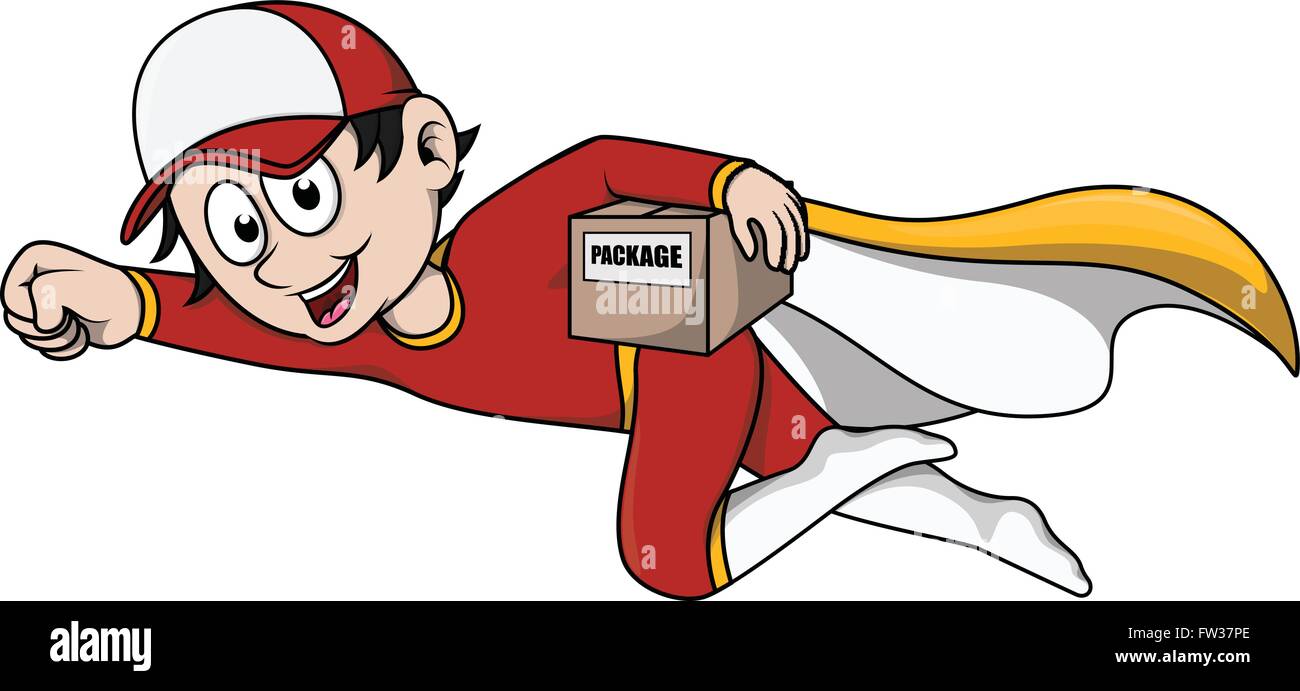 Delivery boy send a package Stock Vector Image & Art - Alamy