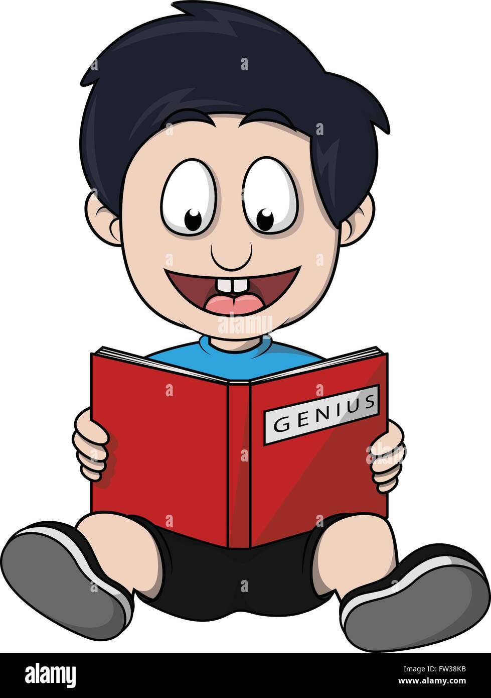 Boy read a book cartoon illustratio Stock Vector Image & Art - Alamy