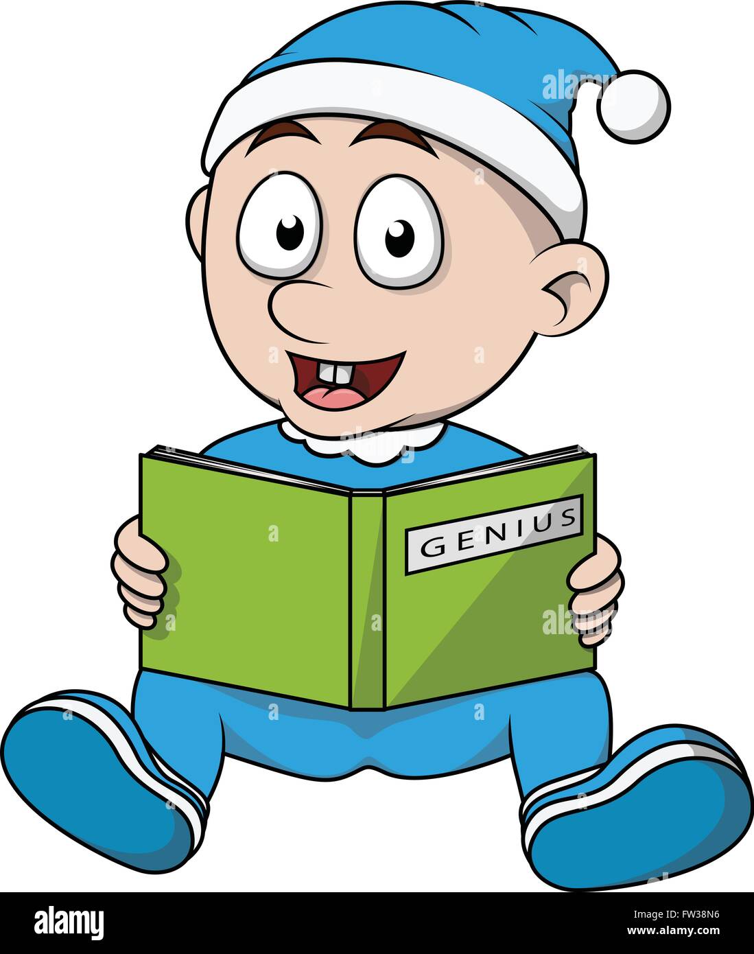 Baby boy read book cartoon hi-res stock photography and images - Alamy