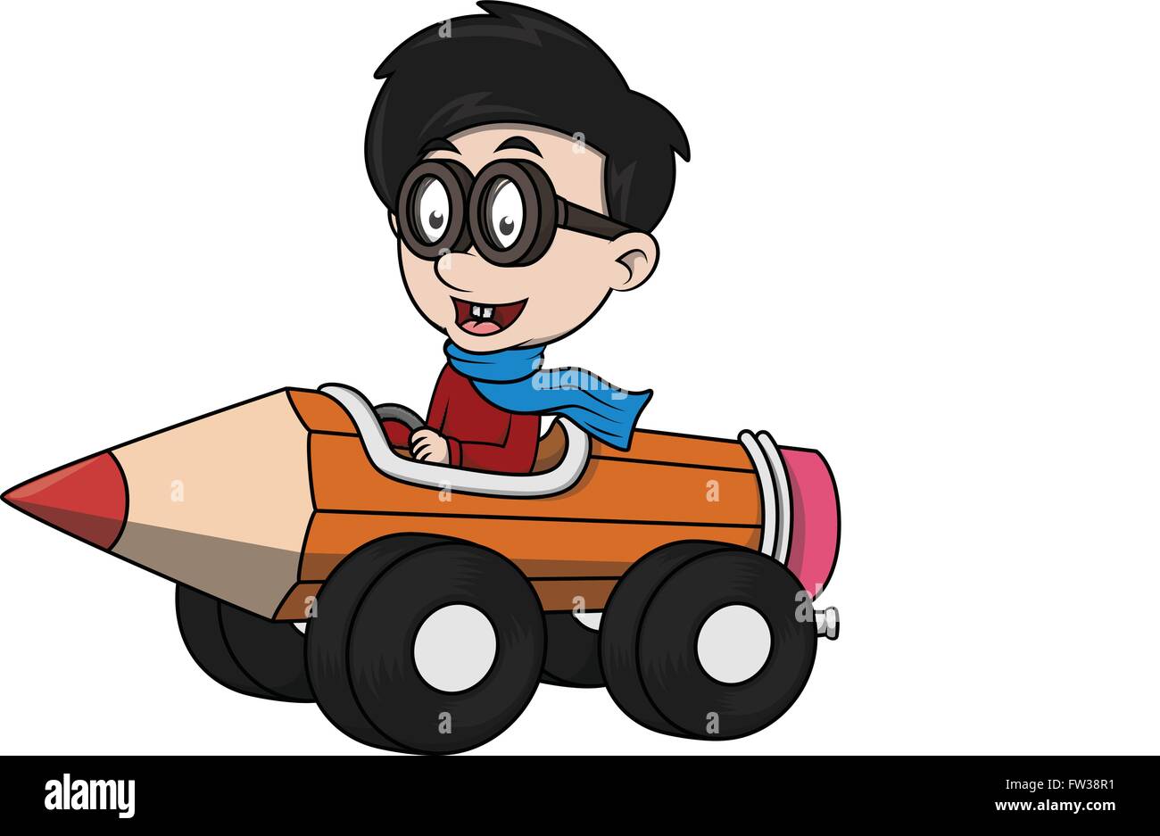 Boy Driving car toy cartoon Stock Vector Image & Art - Alamy