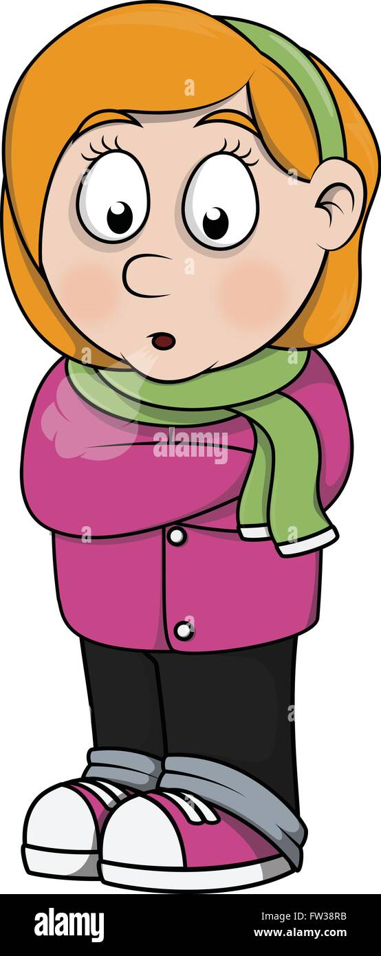 Freezing girl Stock Vector Images - Alamy