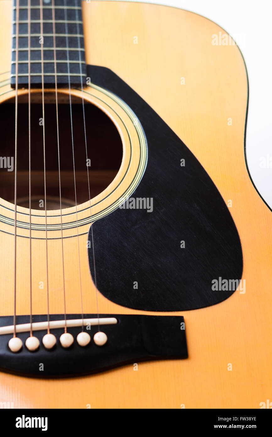 Acoustic guitar on white background, stock photo Stock Photo - Alamy