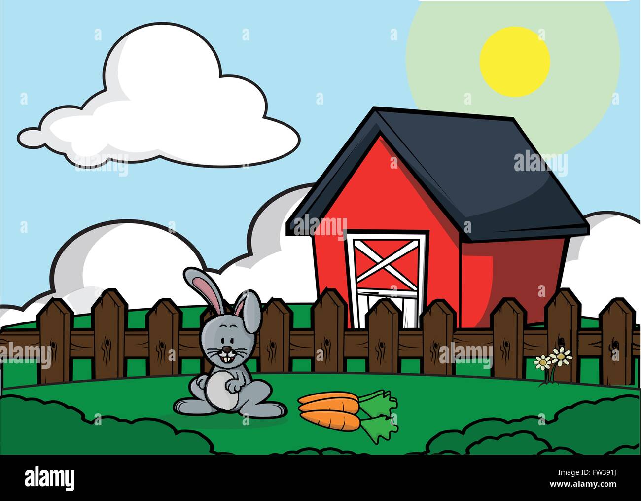 Rabbit scenery illustration vector Stock Vector Image & Art - Alamy