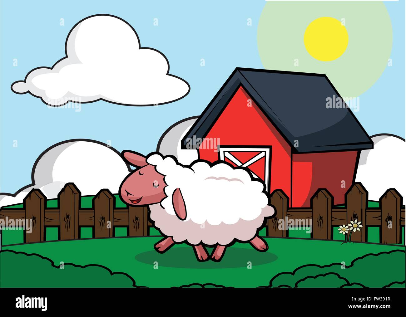 Happy Sheep At Barn Stock Vector Image Art Alamy Happy Sheep At Barn Stock Vector Image Art Alamy