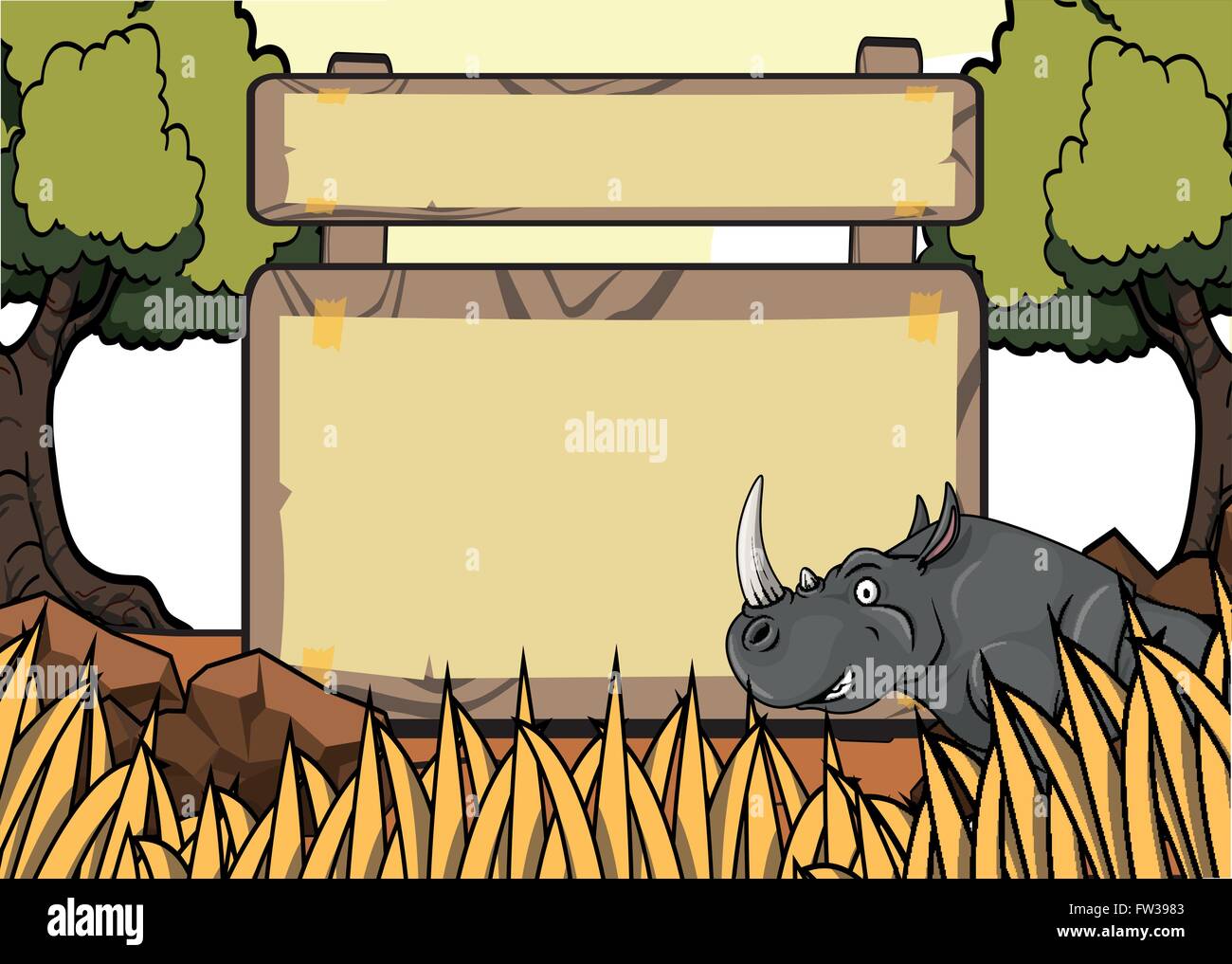 Rhino kenya safari Stock Vector Images - Alamy