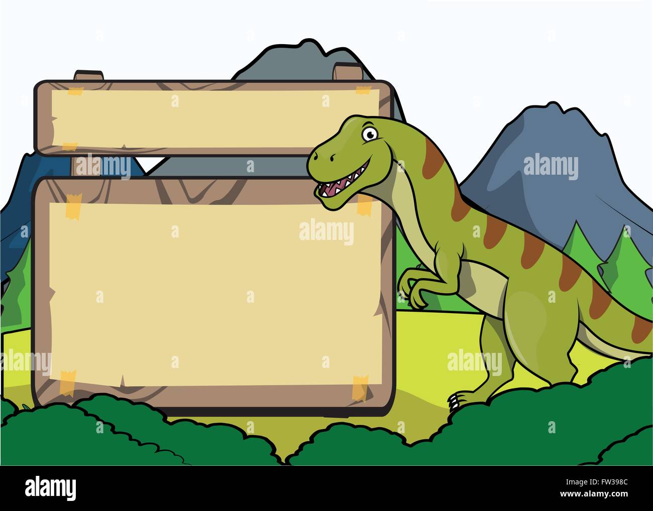 Prehistoric scene tyrannosaurus cartoon Stock Vector Images - Alamy