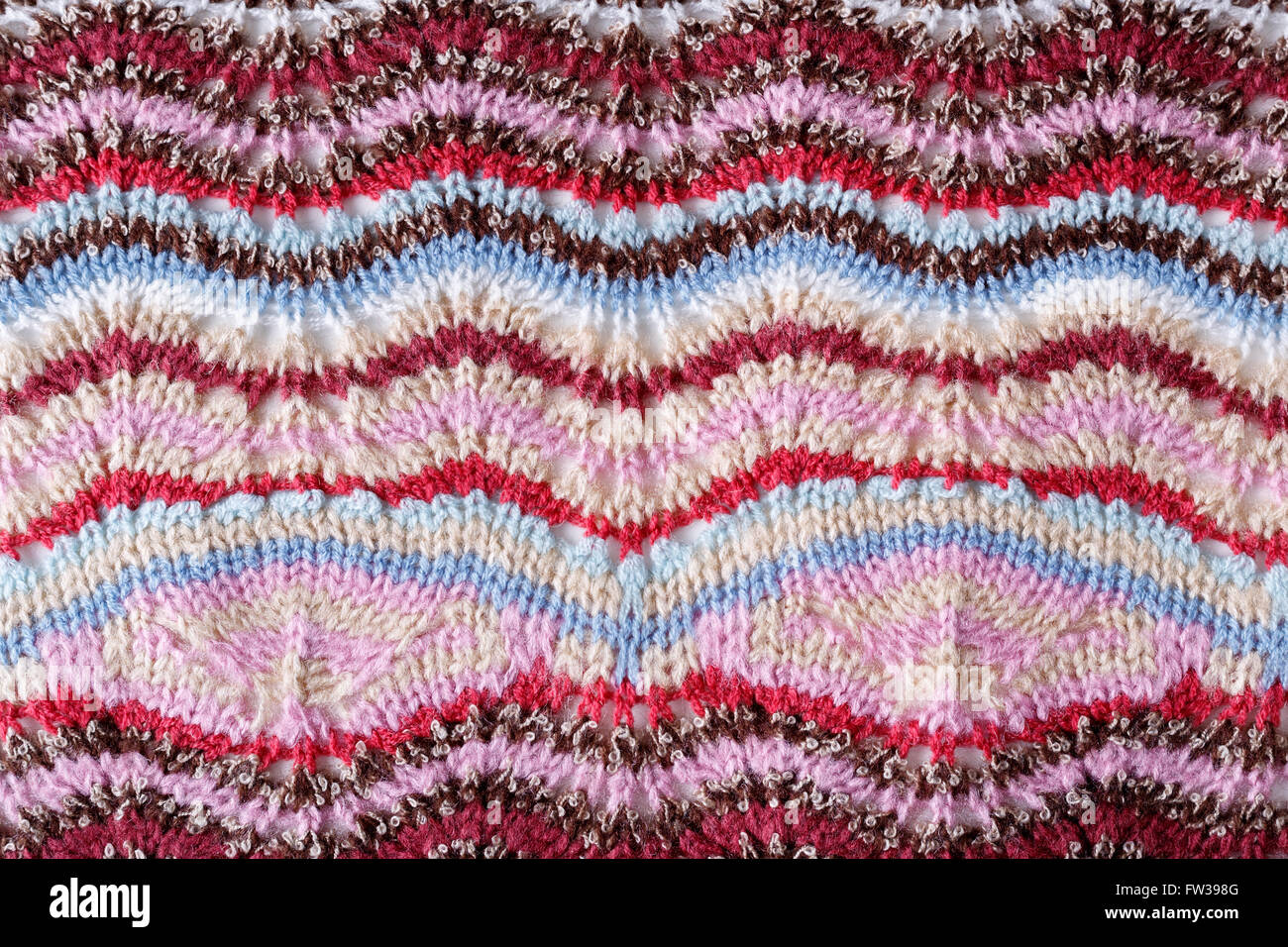 Knitted colorful scarf pattern and closeup texture Stock Photo - Alamy