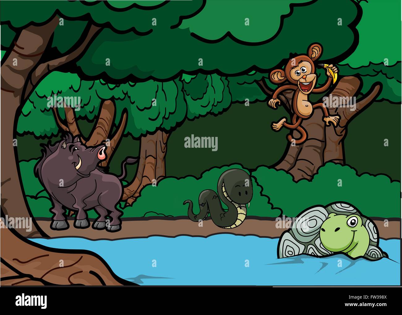 inside forest scenery with clean Stock Vector Image & Art - Alamy