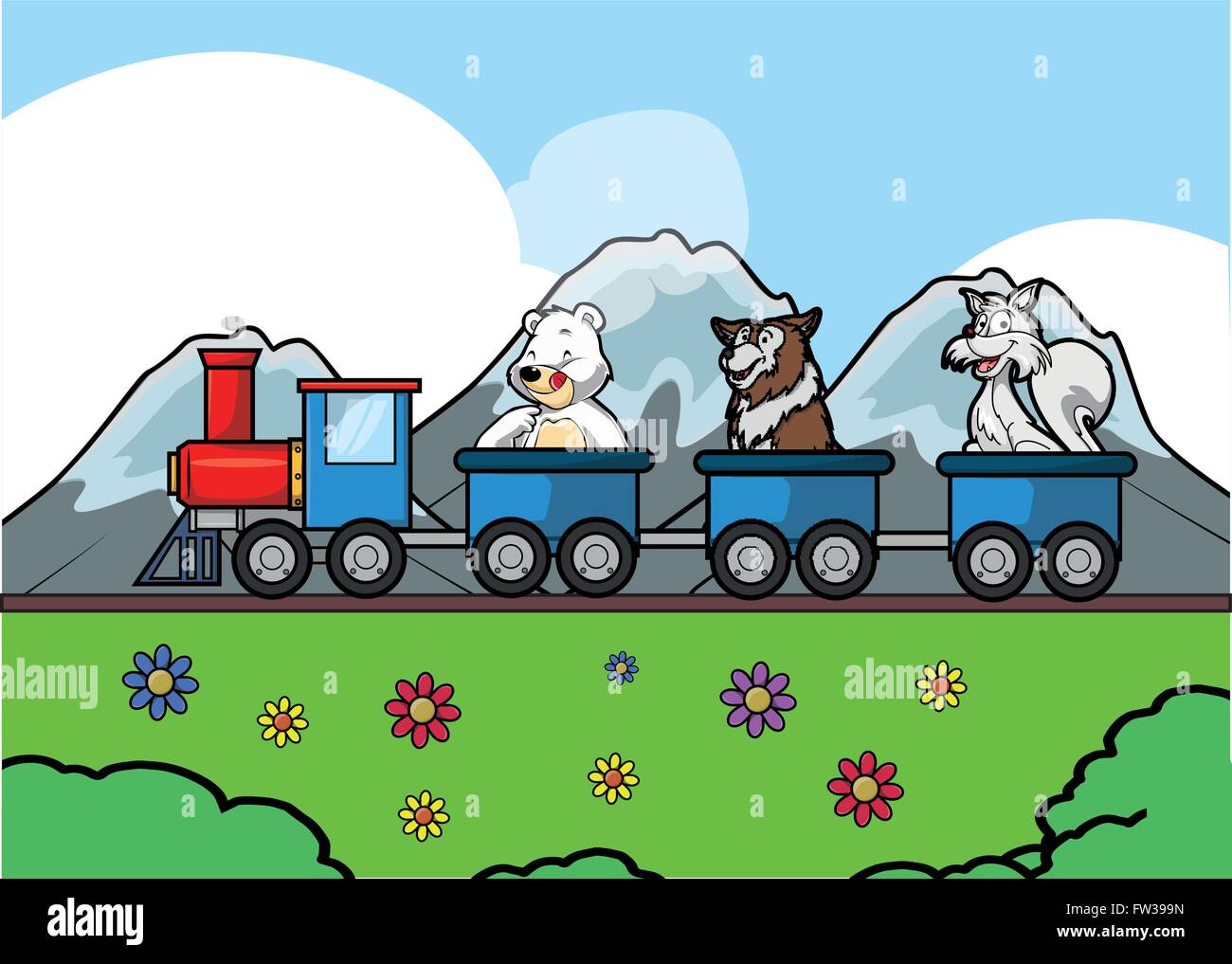 Passenger train clipart illustration hi-res stock photography and ...