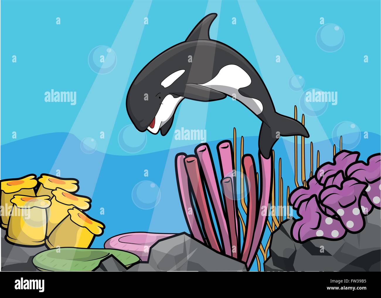 Orca underwater scenery Stock Vector Image & Art - Alamy