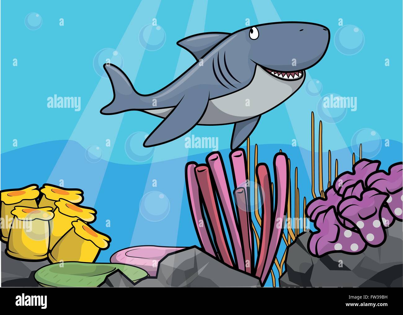 Shark underwater scene Stock Vector Image & Art - Alamy