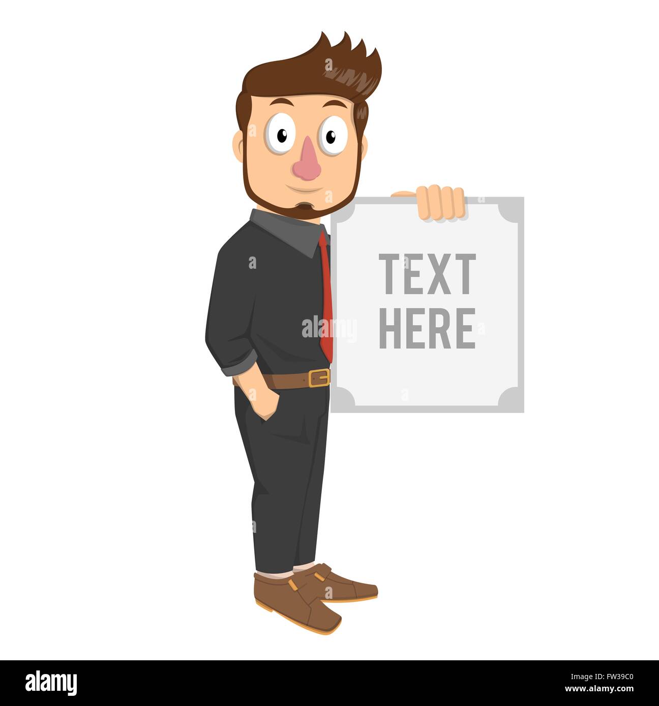 Cartoon illustration man holding paper hi-res stock photography and ...