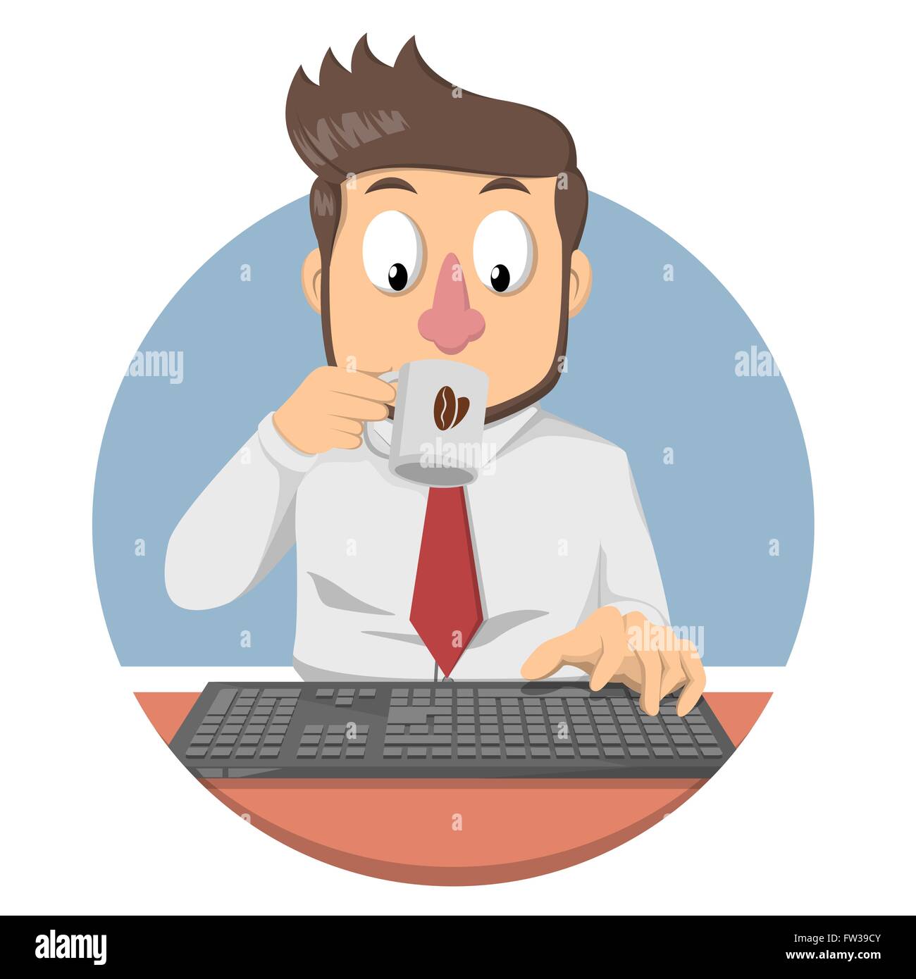 Man holding mug coffee Stock Vector Images - Alamy