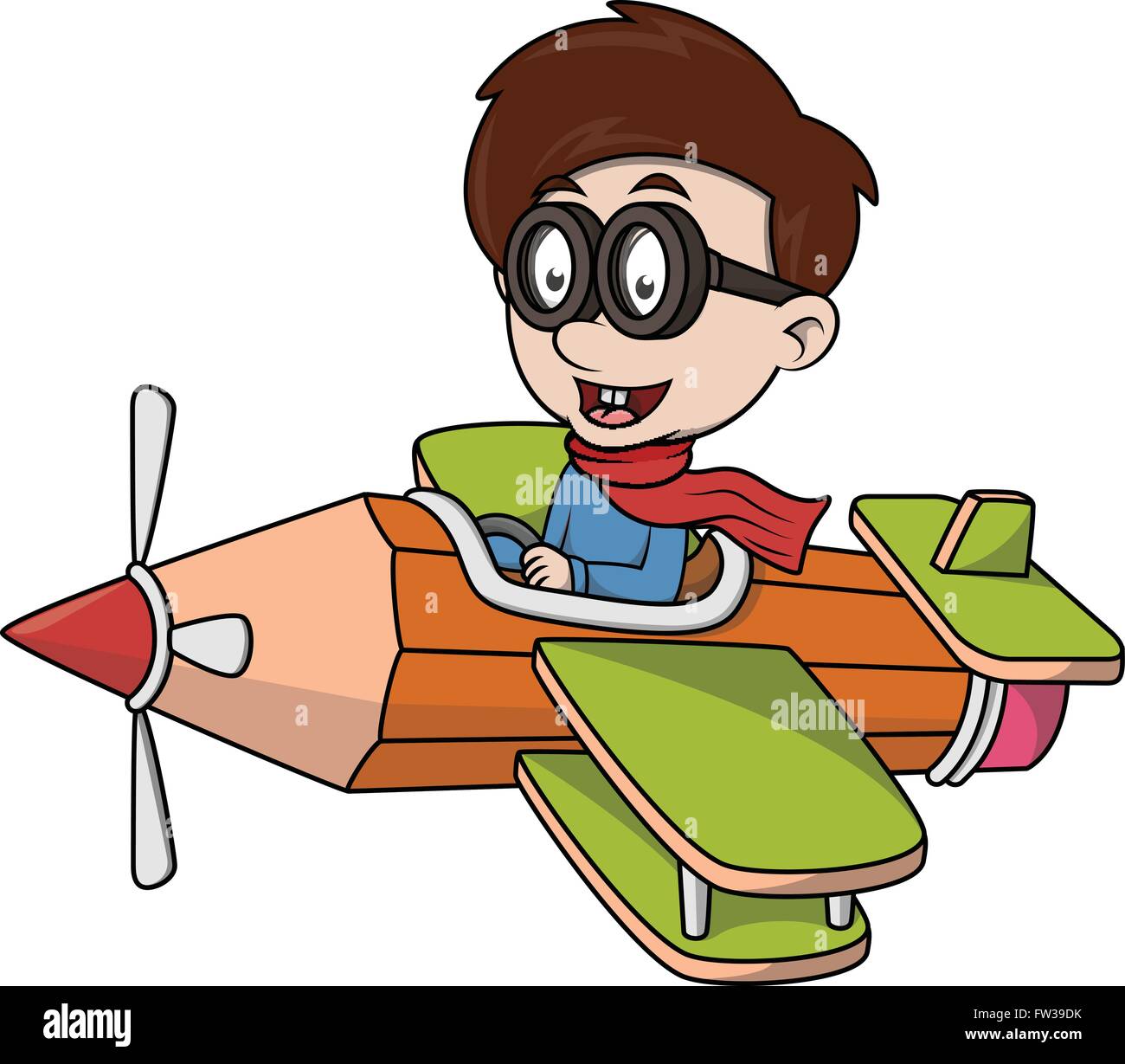 boy ride plane Stock Vector Image & Art - Alamy