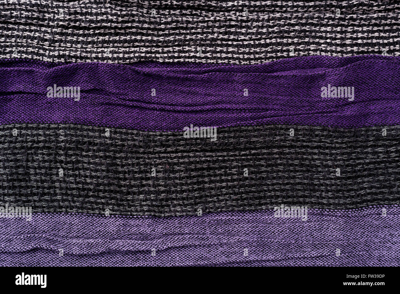 Striped scarf fabric background closeup texture Stock Photo - Alamy