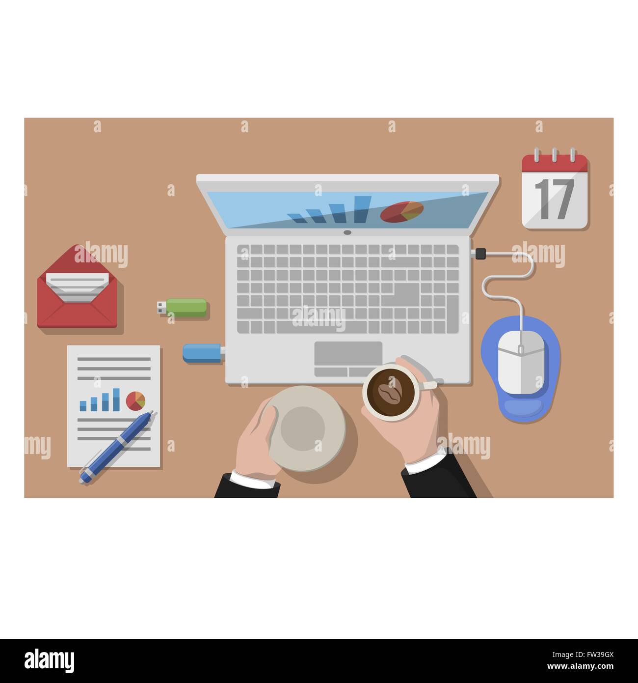 Business meeting coffee Stock Vector Images - Alamy