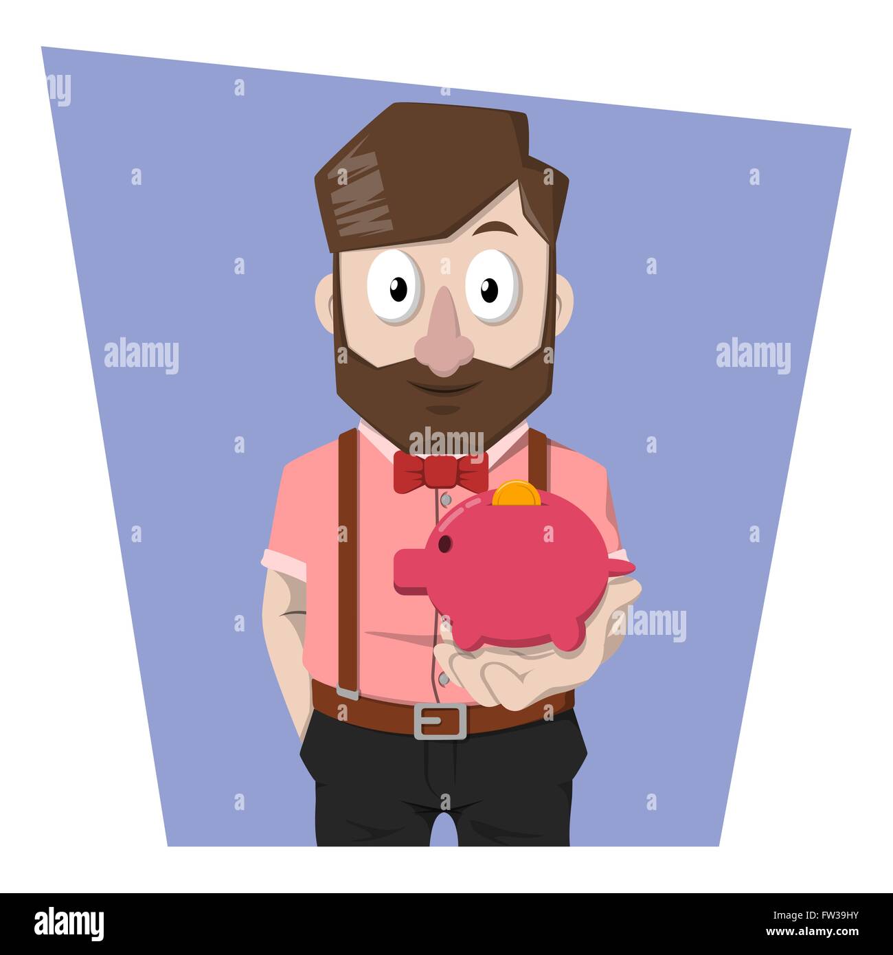 Business man showing piggy bank Stock Vector Image & Art - Alamy
