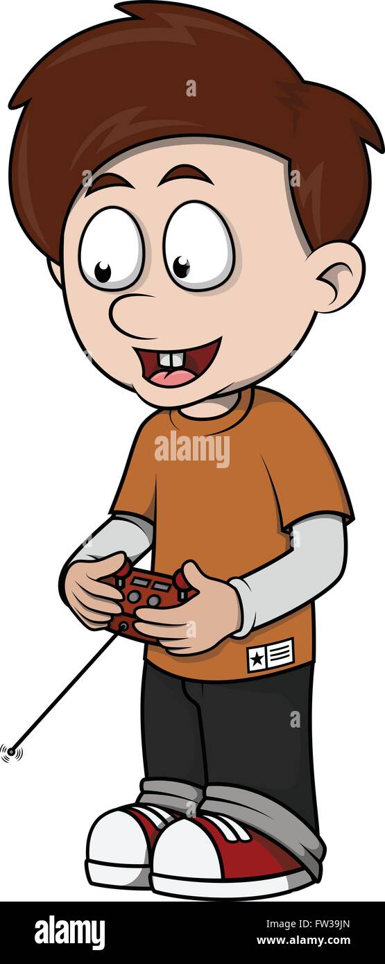 Boy playing rc car cartoon Stock Vector Image & Art - Alamy