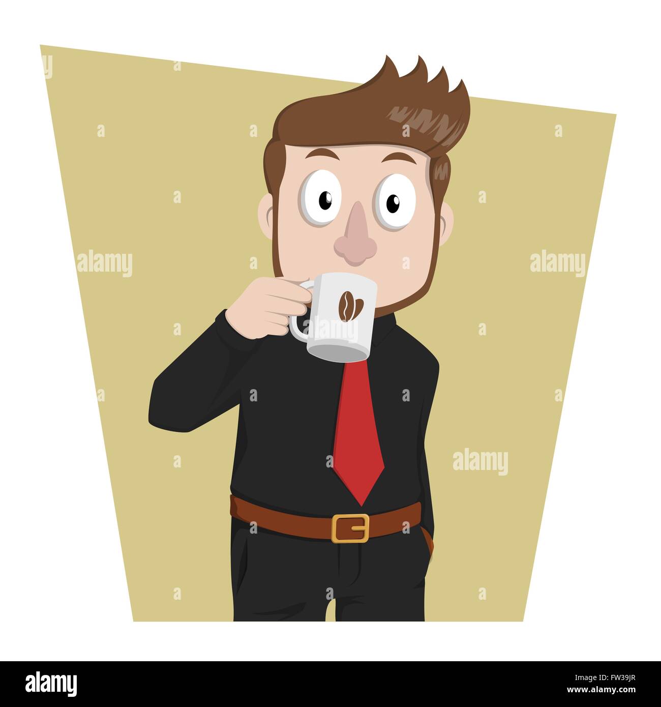 Business man drinking black coffee Cut Out Stock Images & Pictures - Alamy