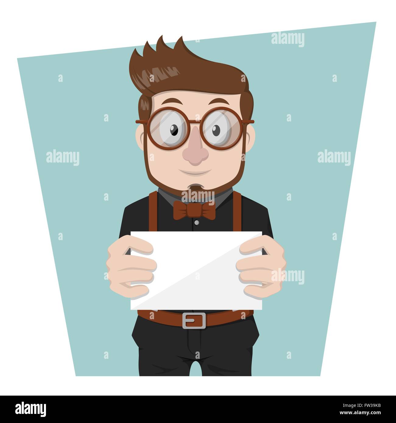 Man holding big poster Stock Vector Images - Alamy