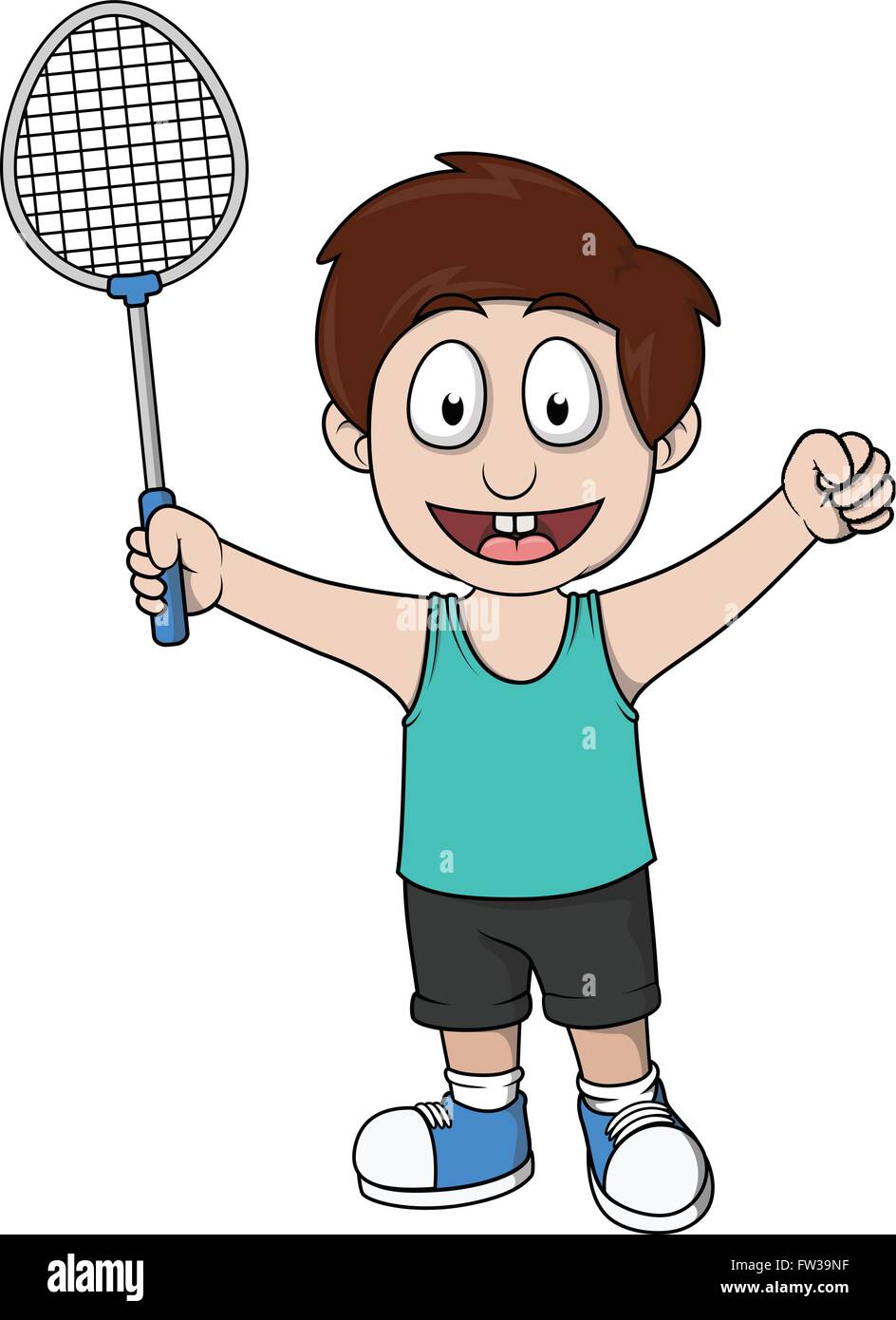 Child holding a racket Stock Vector Image & Art - Alamy