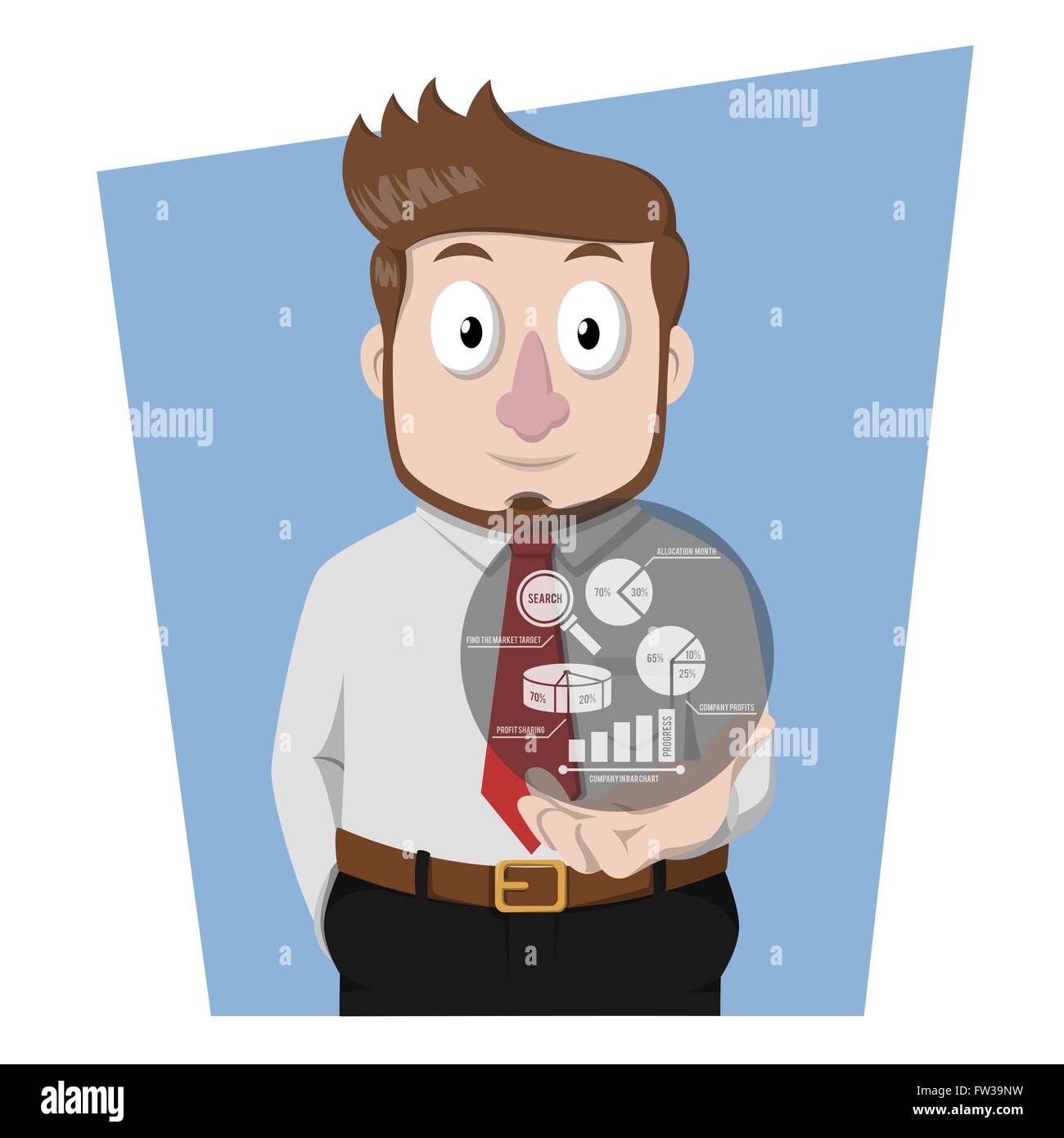 Staff business man show diagrm concept Stock Vector Image & Art - Alamy