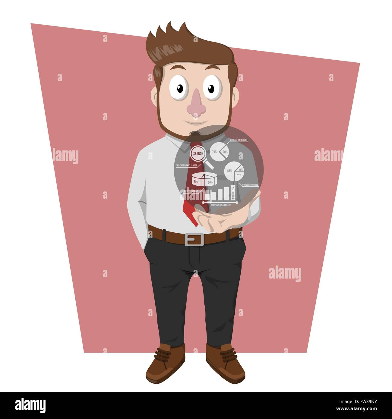 Staff business man show diagrm concept Stock Vector Image & Art - Alamy