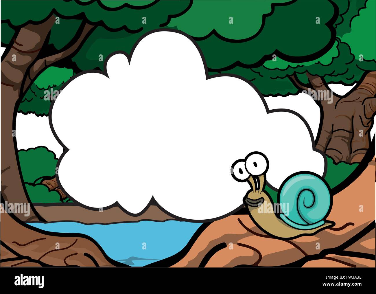 snail around forest with blank Stock Vector Image & Art - Alamy