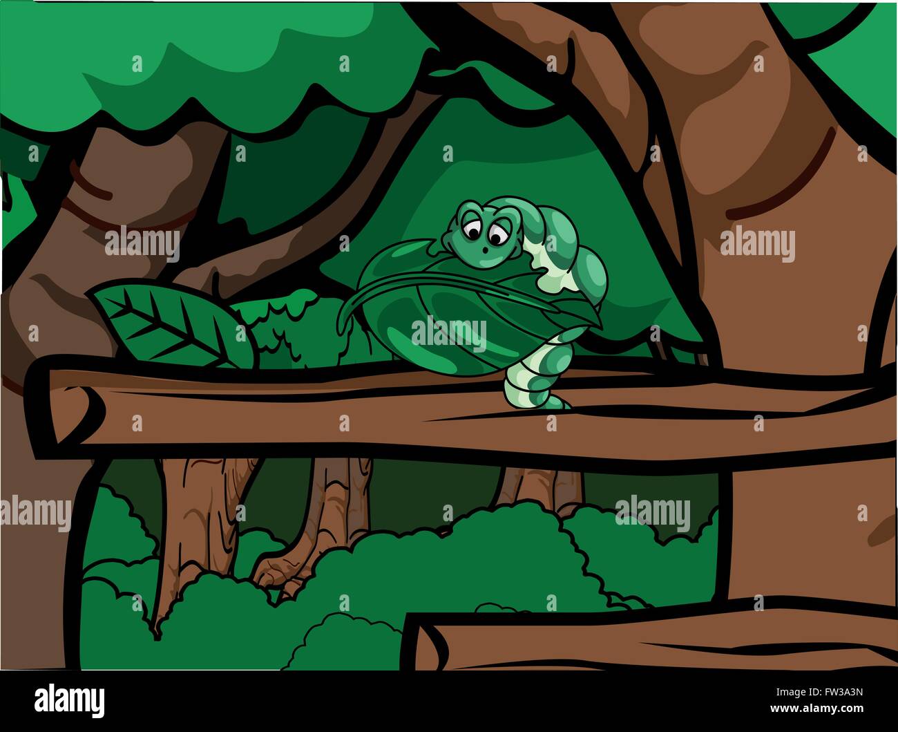 Cartoon caterpillar branch hi-res stock photography and images - Alamy