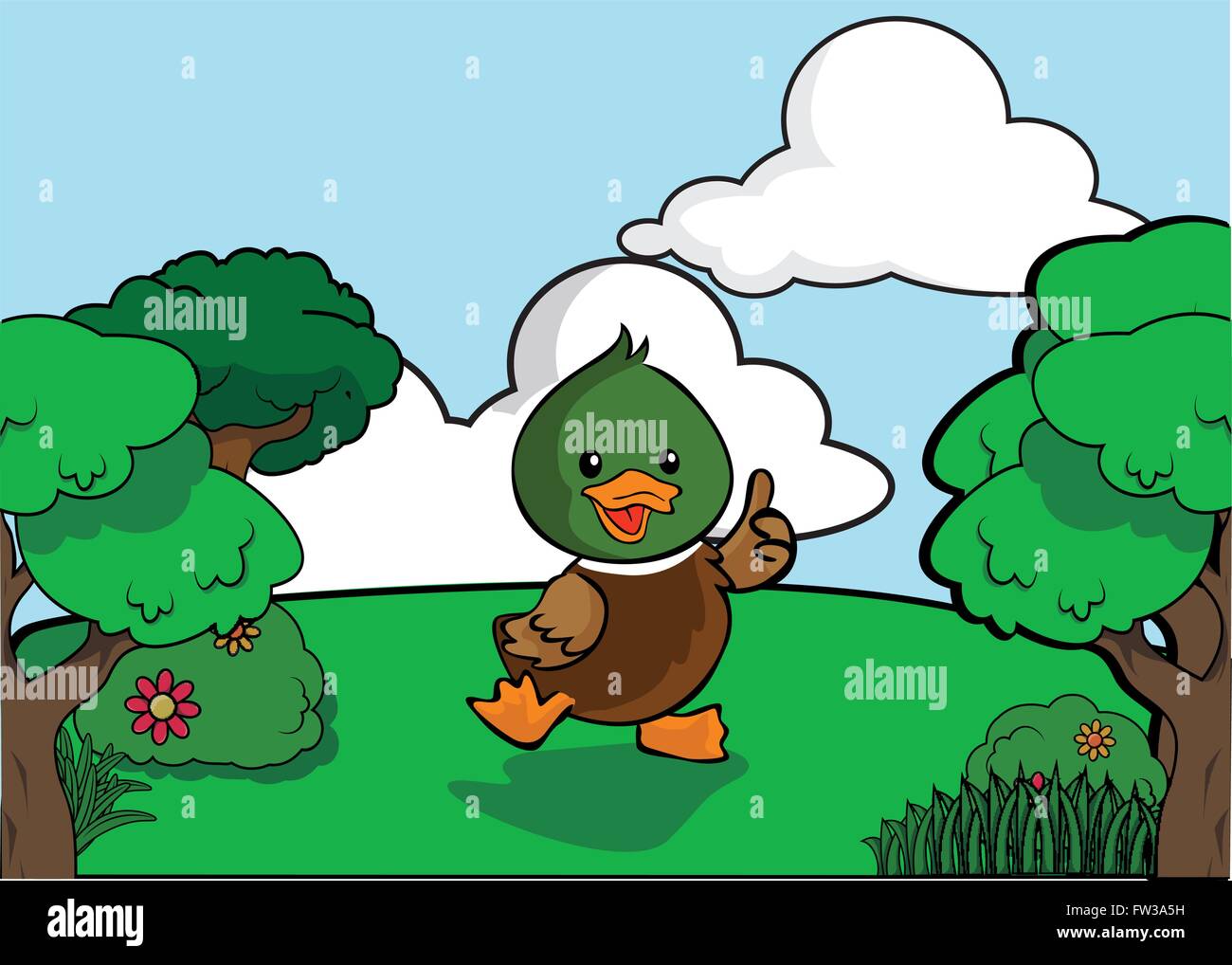 Wood duck tree farm Stock Vector Images - Alamy