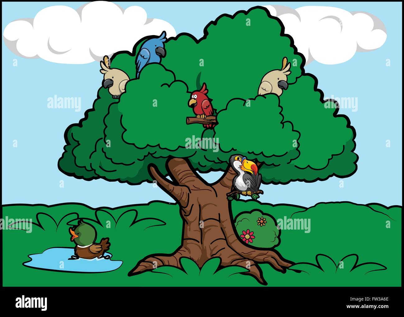 birds and Forest scenery Stock Vector Image & Art - Alamy