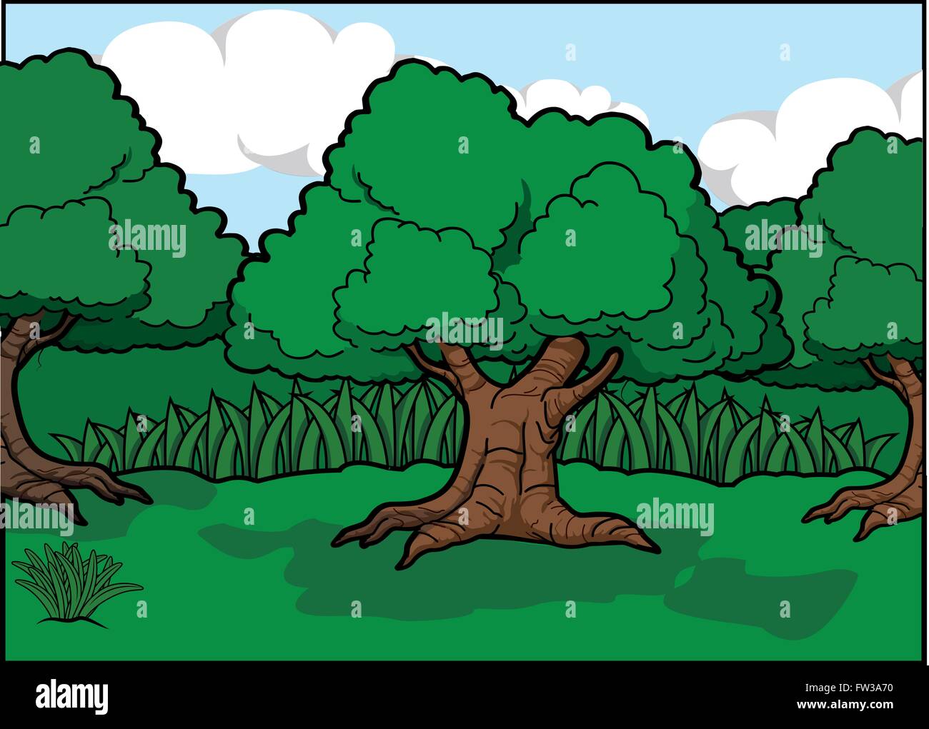 Big tree scenery around forest Stock Vector Image & Art - Alamy