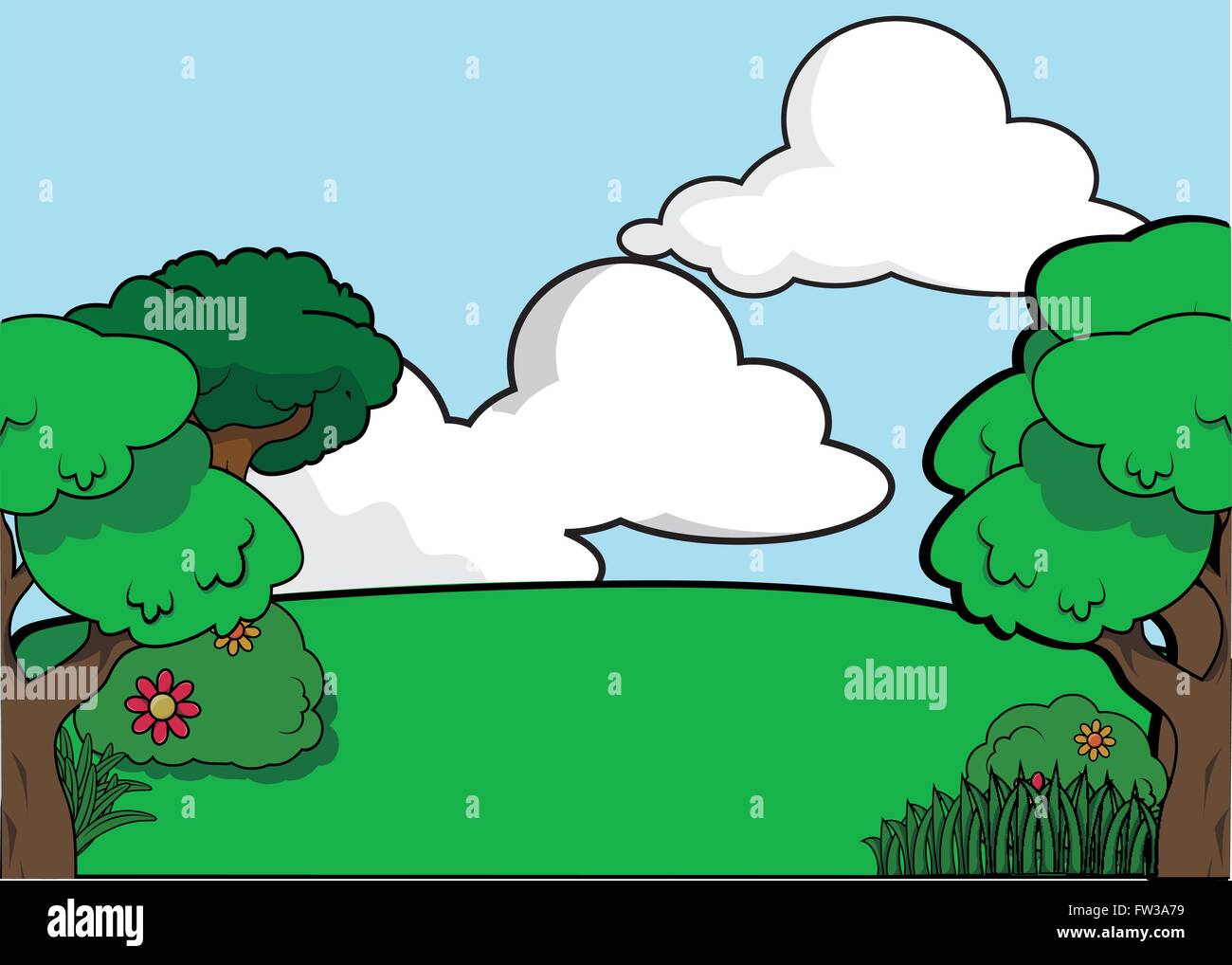 Big tree scenery around forest Stock Vector Image & Art - Alamy