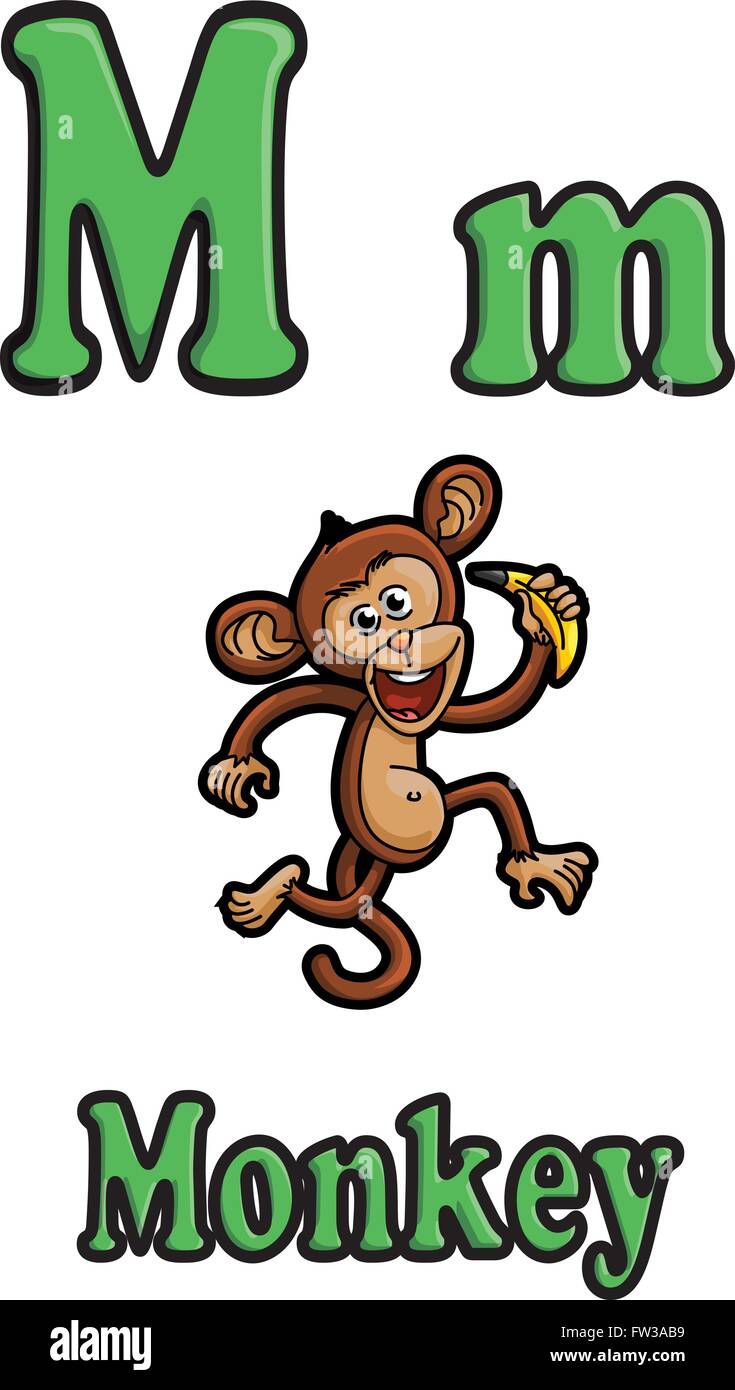 M for monkey vector illustration Stock Vector Image & Art - Alamy