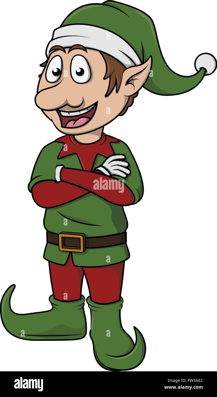 Elf cute cartoon posing christmas Stock Vector Image & Art - Alamy