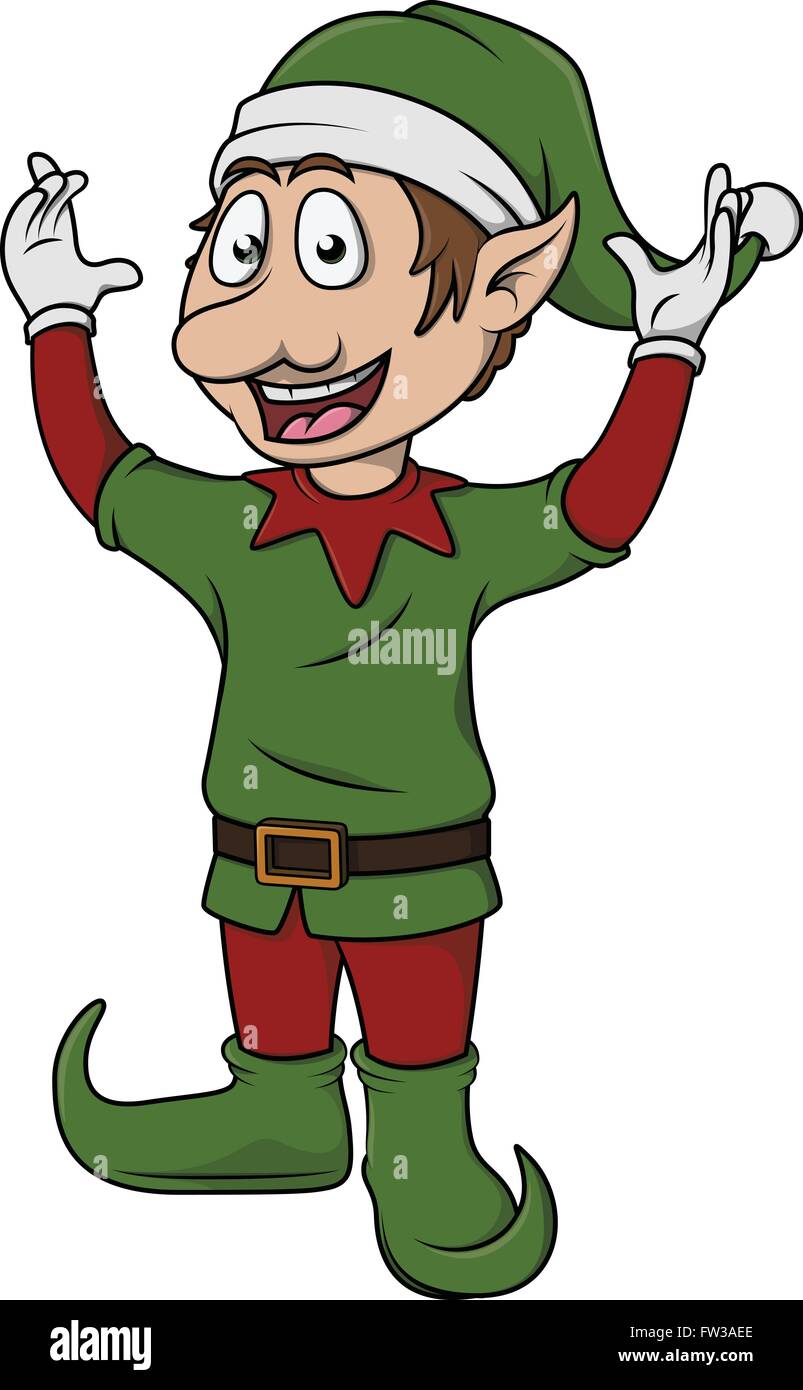 Cartoon cute christmas elf posing hi-res stock photography and images ...