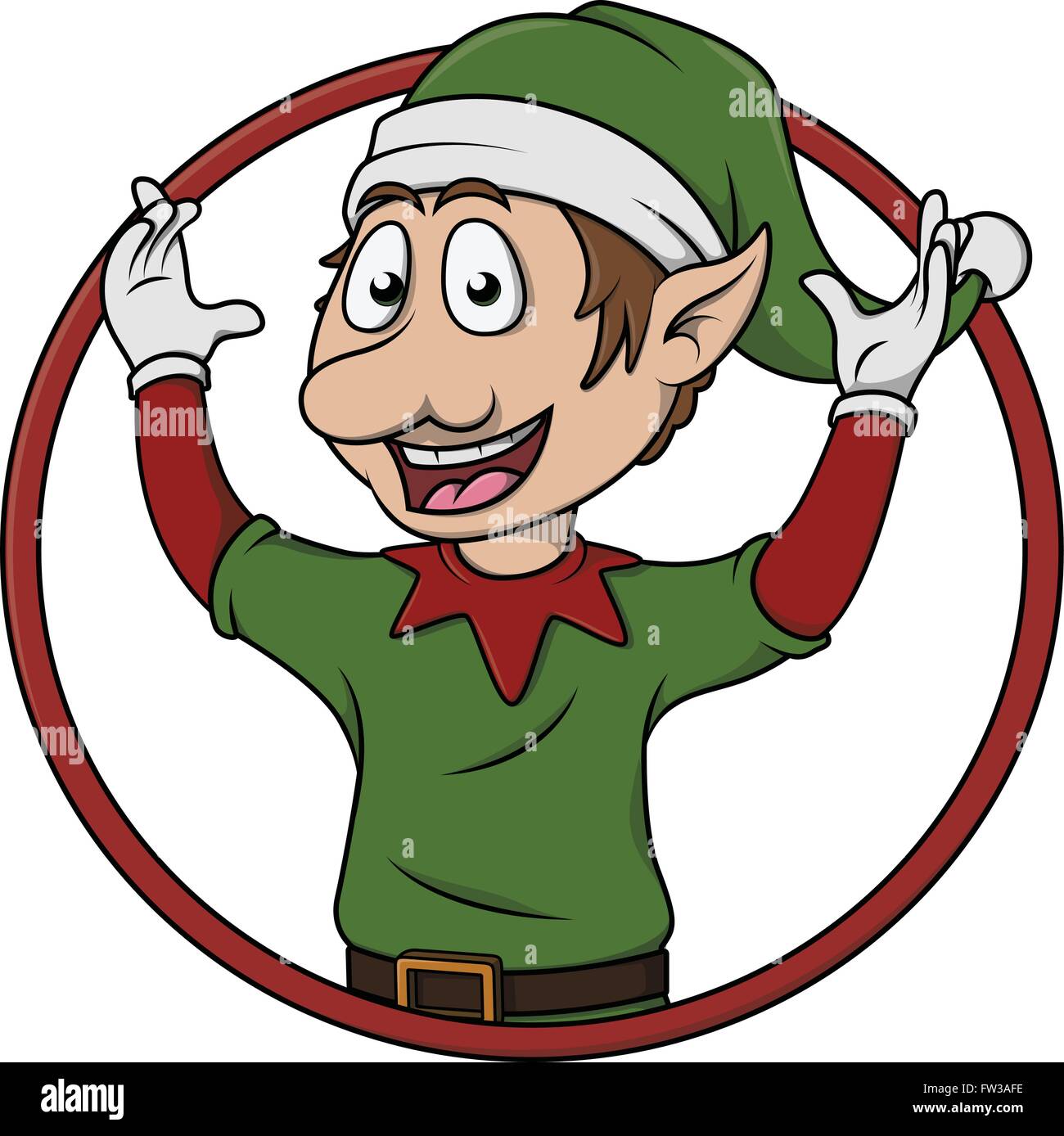christmass elf cute cartoon posing Stock Vector Image & Art - Alamy