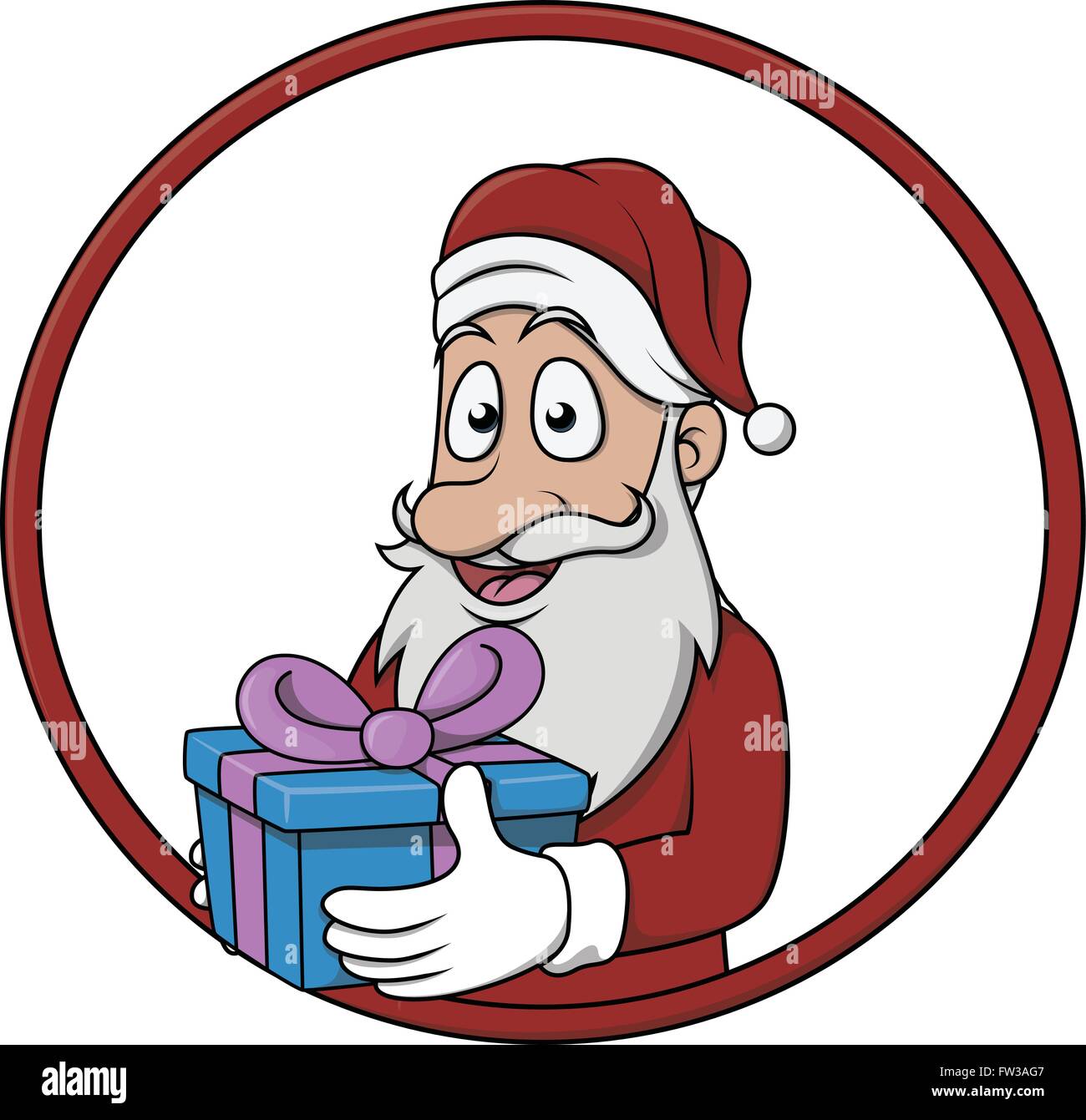 santa claus holding gift package Stock Vector Image & Art - Alamy