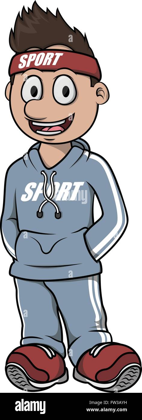 Athlete boy cartoon illustration Stock Vector Image & Art - Alamy