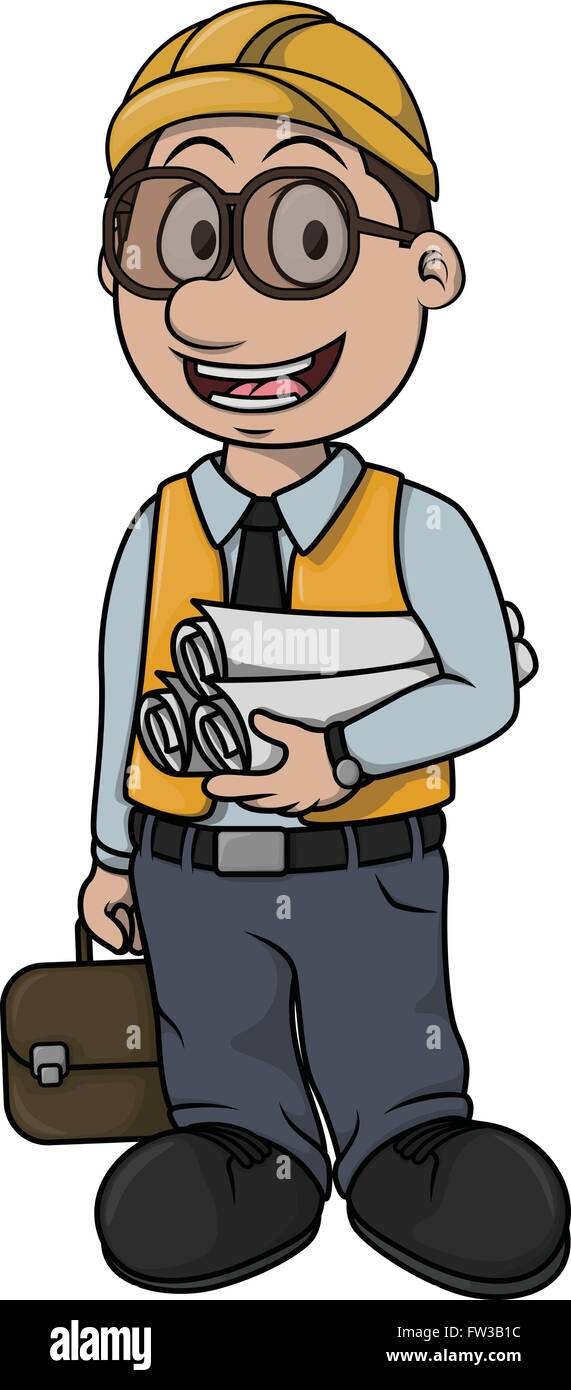 Architect boy cartoon Stock Vector Image & Art - Alamy